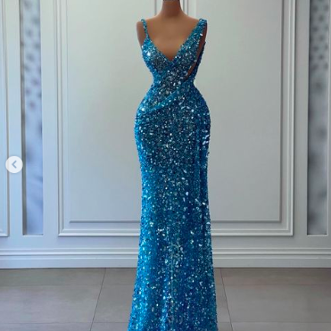 Glitter Formal Dresses Abendkleider Sparkly Sequin Evening Dresses Long ...