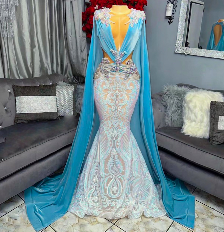 Muslim Dubai Fashion Prom Dresses With Cape Sparkly Sequin Applique ...